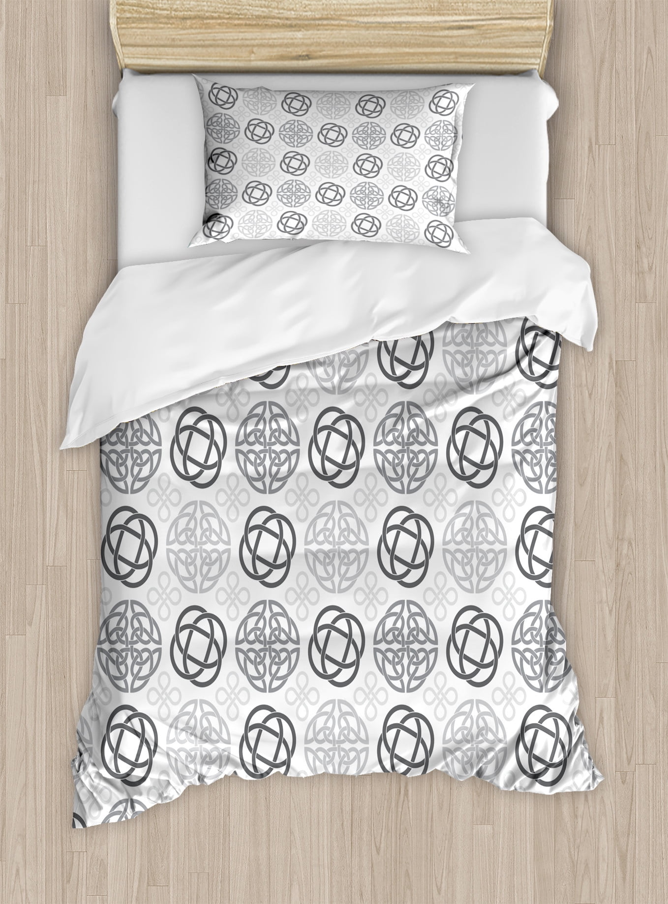 Celtic Duvet Cover Set, Traditional Ireland Round Celtic Love Knots ...