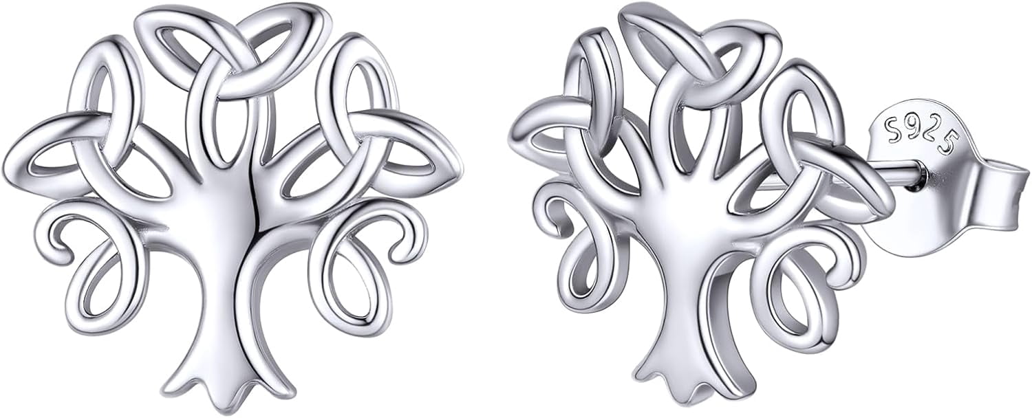 Celtic Earrings for Women Hypoallergenic Sterling Silver Stud Earrings ...