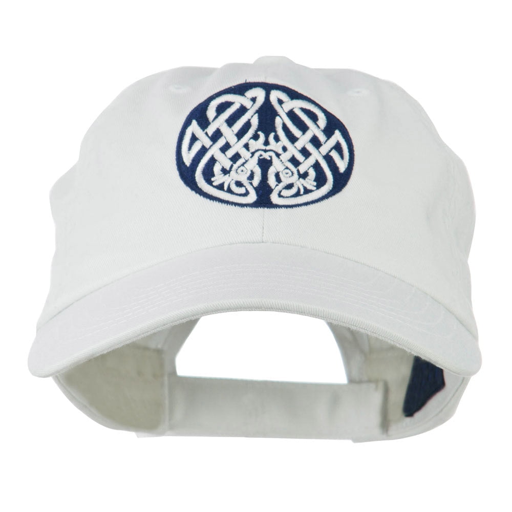 Celtic Emblem with Birds Embroidered Cap - White OSFM - Walmart.com