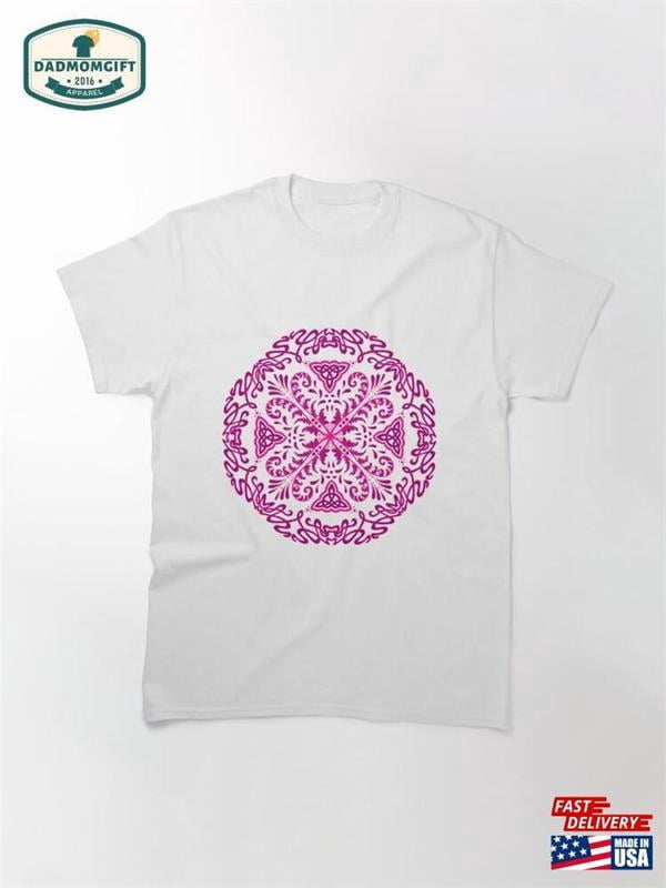 Celtic Ferns Pink Classic Unisex Comfort Tee T Shirt, Color: White ...