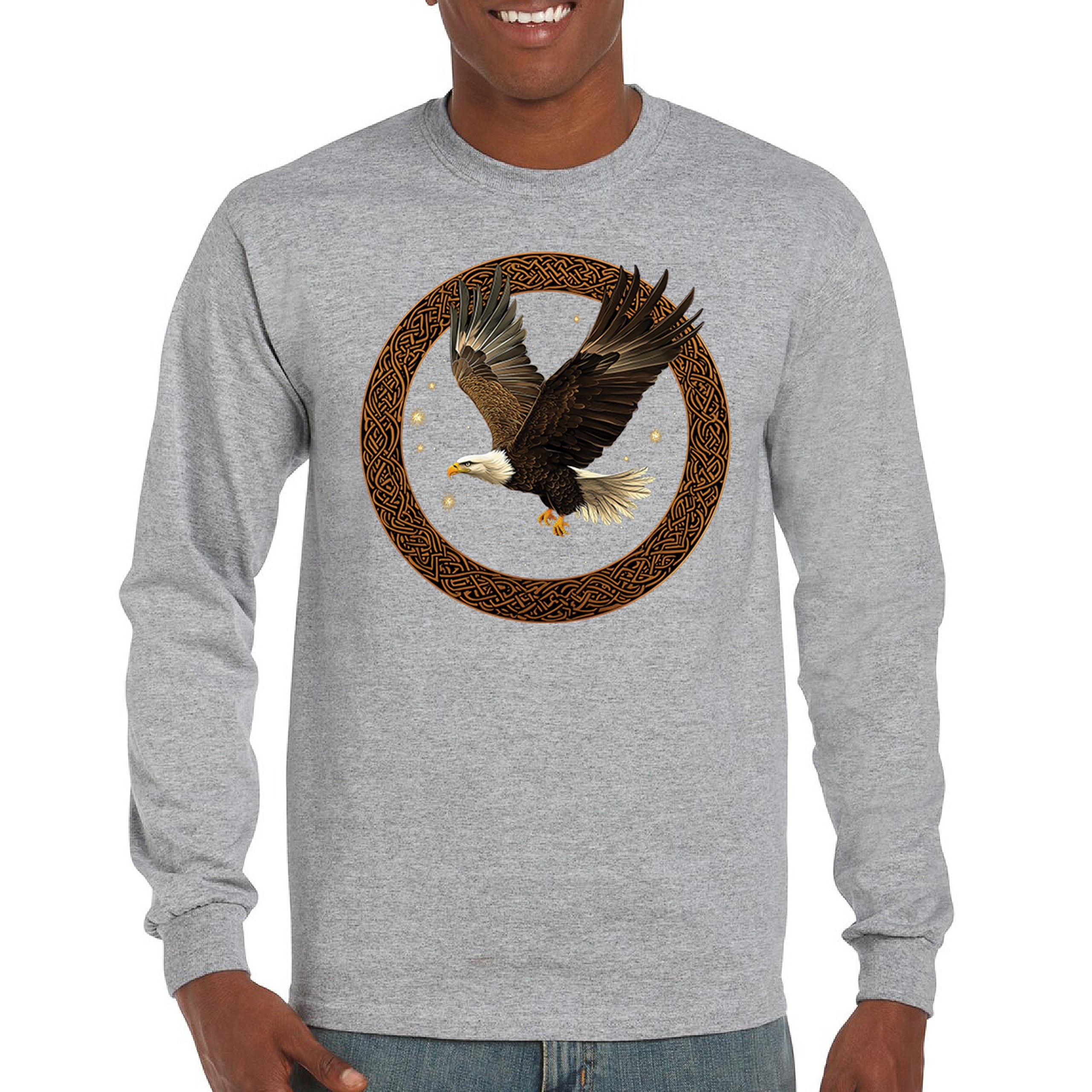Celtic Flying Eagle Long Sleeve T-shirt North Mystic Bald Raptor ...