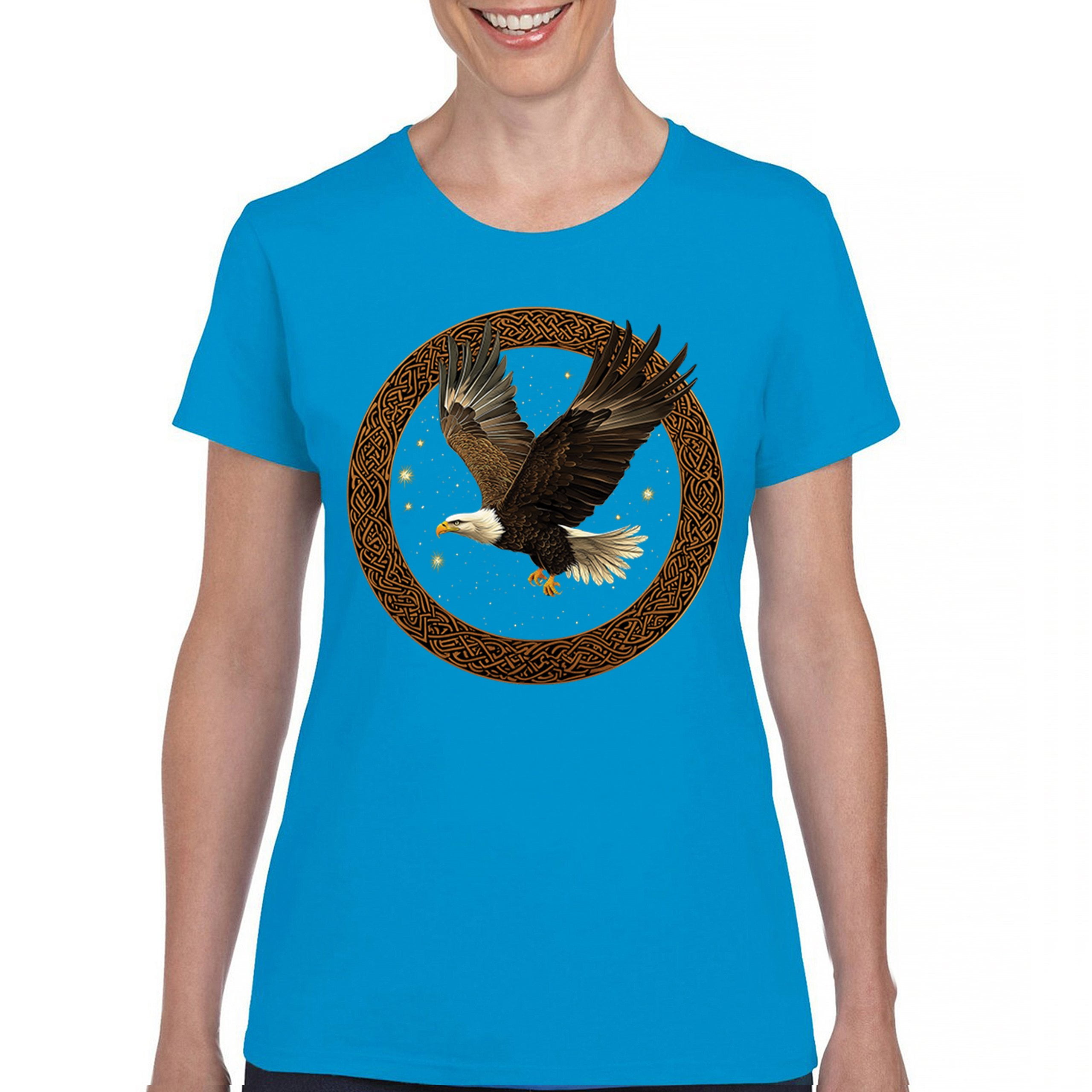 Celtic Flying Eagle T-Shirt North Mystic Bald Raptor Spiritual Sky ...