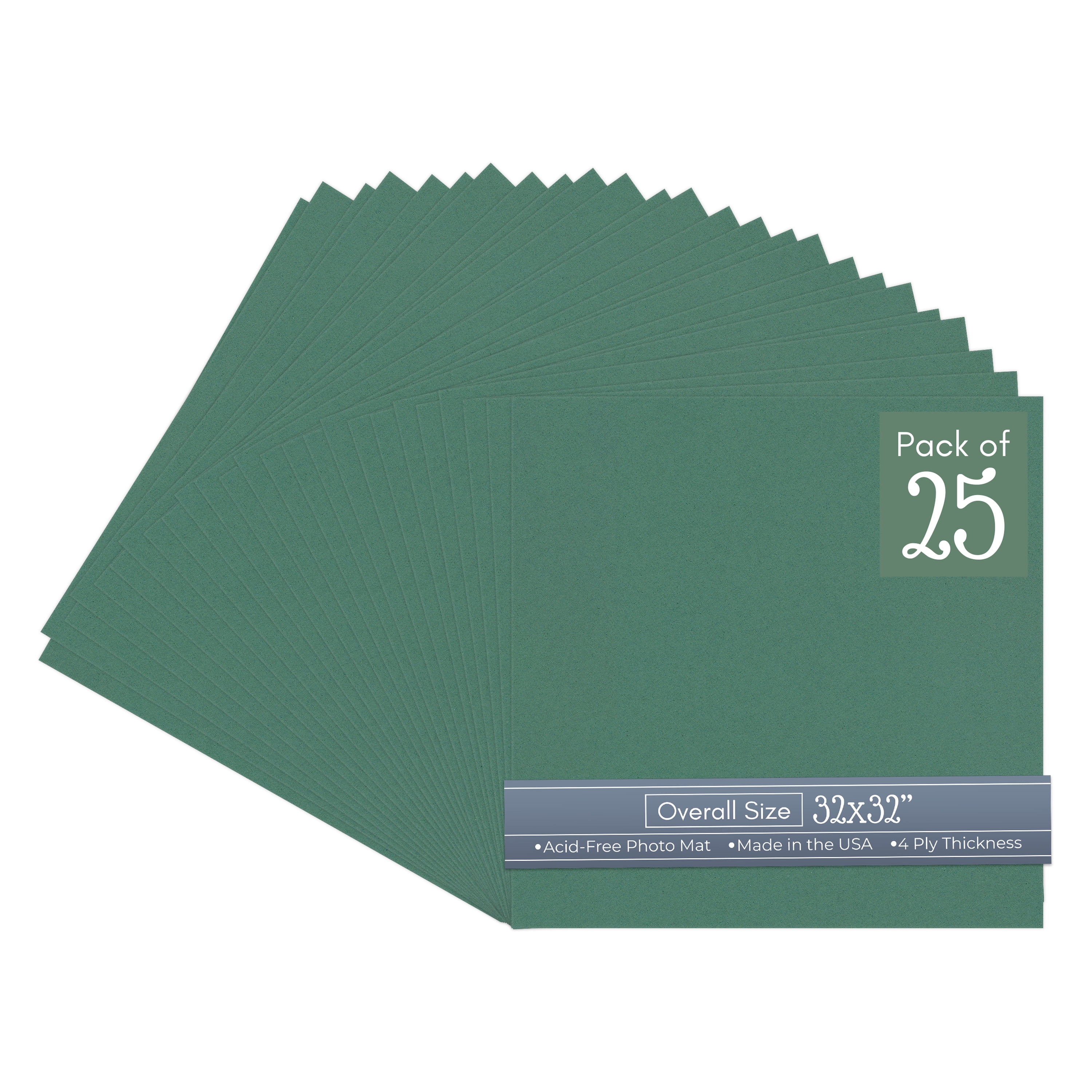 Celtic Green 32x32 Uncut Art Mat Board - No Opening - 25 Mats - Walmart.com