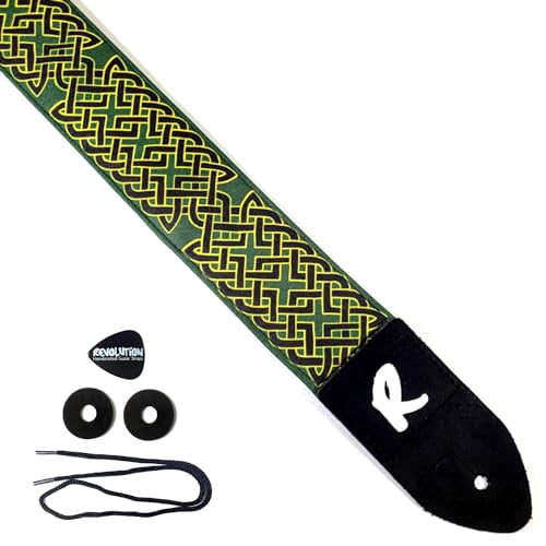 Celtic Guitar Strap, Irish Knots Guitar Strap, Genuine Leather Ends ...
