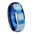Celtic Knot 8MM Polished Blue 2 Tone Dome Tungsten Men Ring - Walmart.com