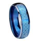 Celtic Knot 8MM Polished Blue 2 Tone Dome Tungsten Men Ring - Walmart.com