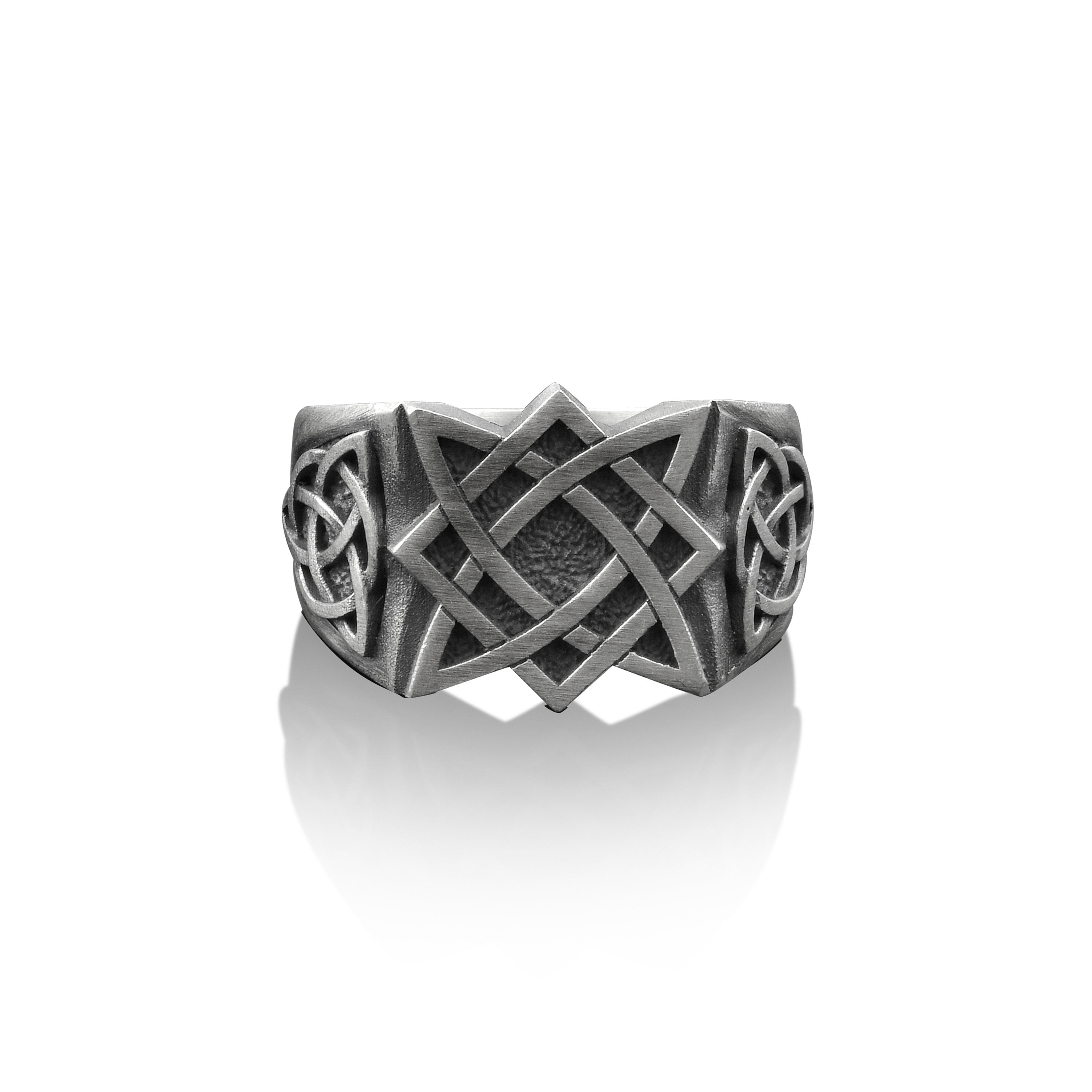 Celtic Knot 925 Silver Signet Ring, 925 Sterling Silver Norse Mythology ...