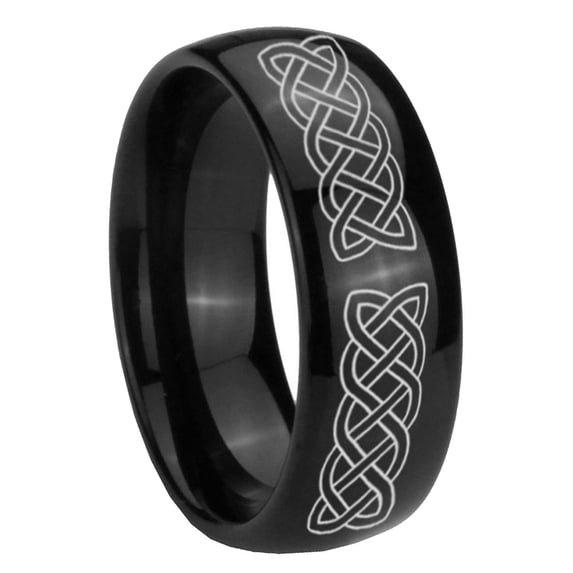 Celtic Knot Black High Polish Dome Tungsten Men Ring 10MM - Walmart.com