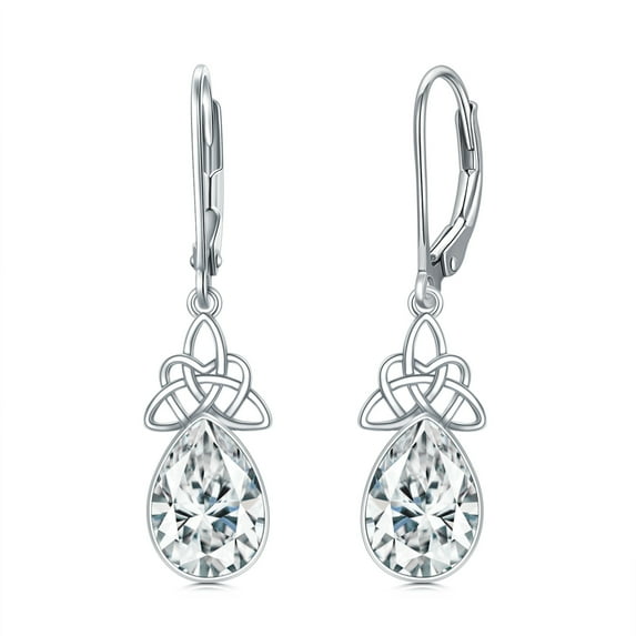 Celtic Knot Dangle Earrings 925 Sterling Silver Birthstone Earrings ...