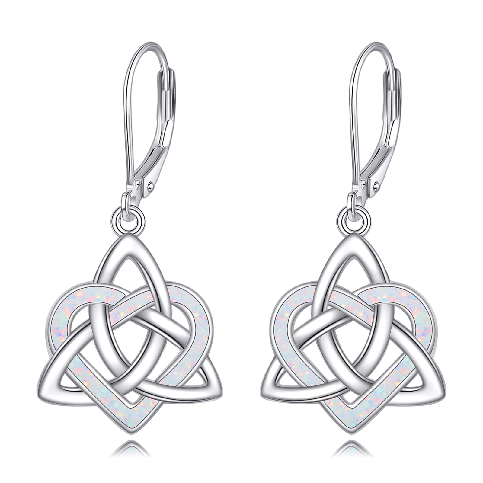 Celtic Knot Earrings for Women Sterling Silver Opal Celtic Jewelry ...