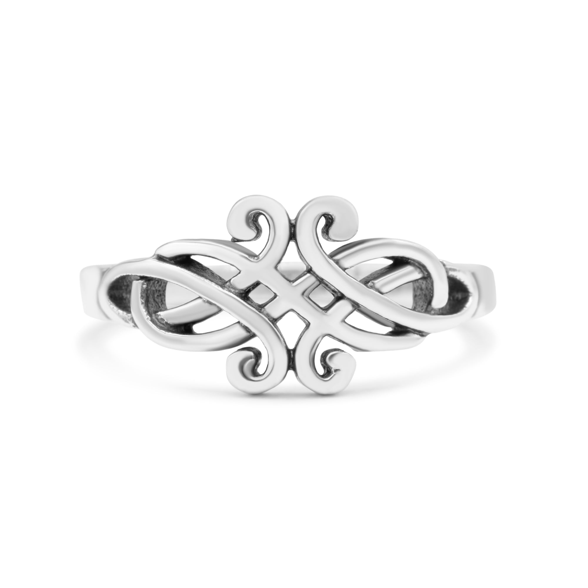 Celtic Knot Filigree Infinity Oxidized Band Solid 925 Sterling Silver ...