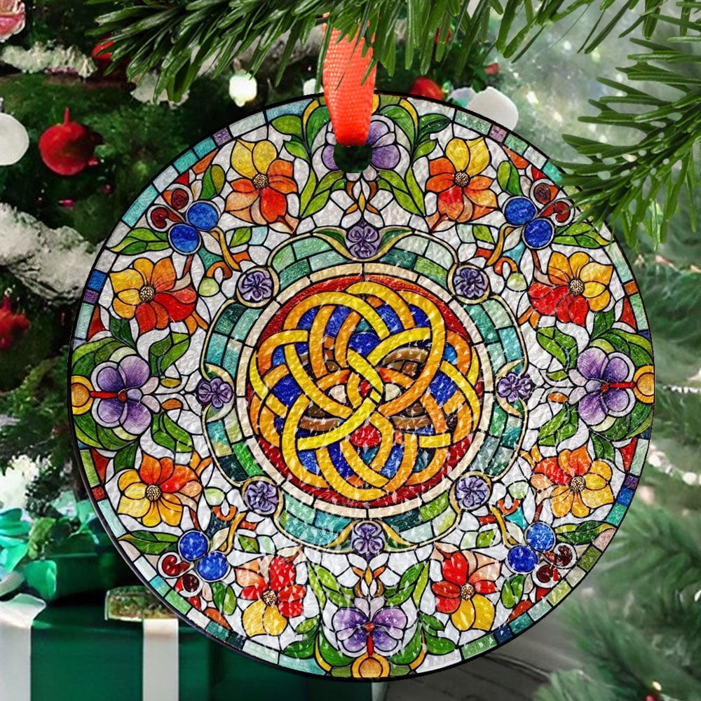 Celtic Knot Floral Glass SunCatcher Celtic Witches Knot Window hanging ...