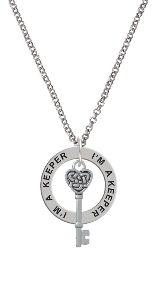 Celtic Knot Heart Key I'm a Keeper Affirmation Ring Necklace - Walmart.com