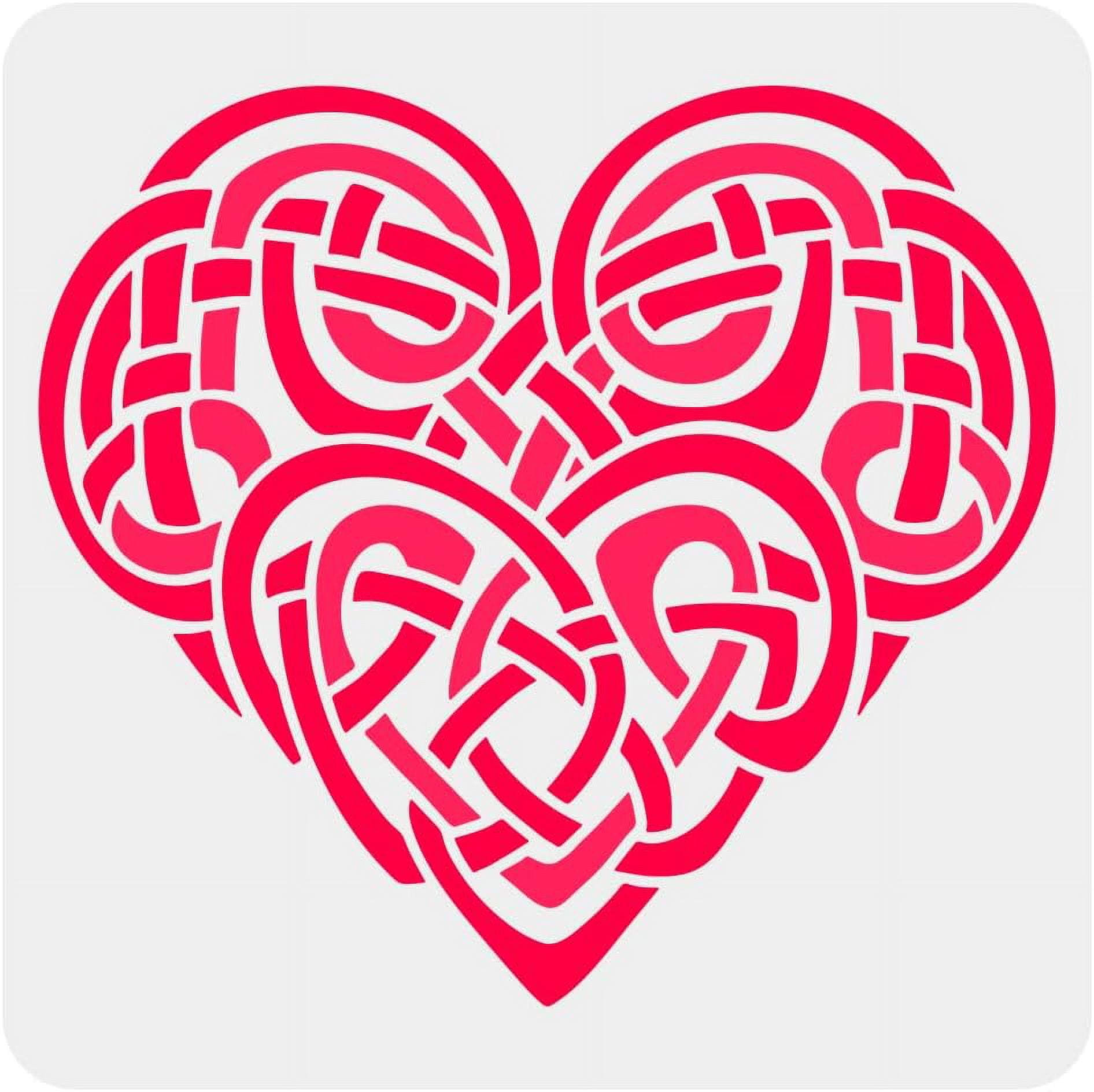 Celtic Knot Heart Stencil 12x12inch Viking Heart Painting Stencil ...