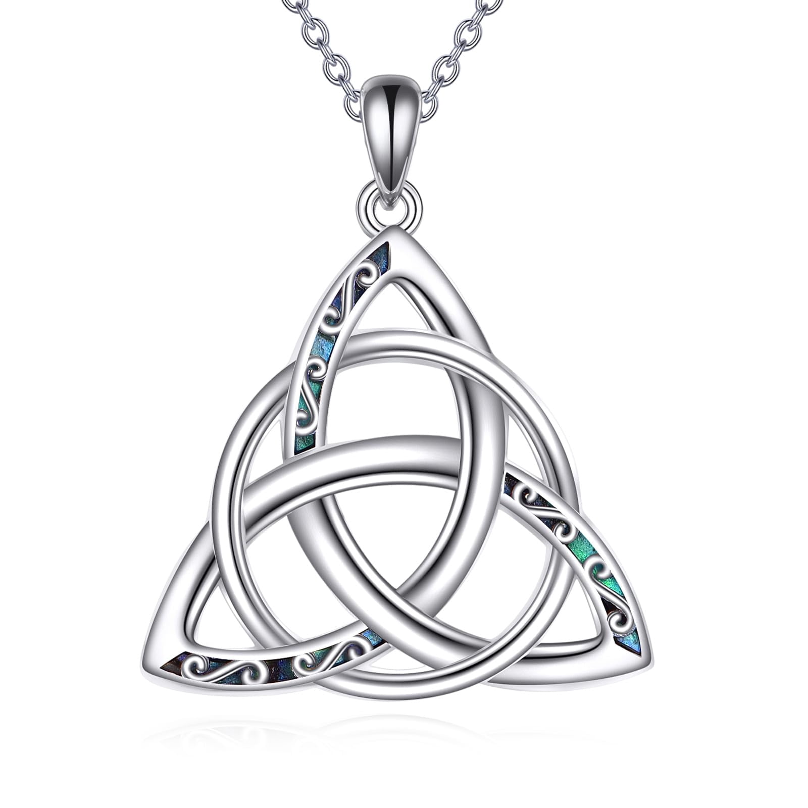 Celtic Knot Necklace 925 Sterling Silver Abalone Shell Celtic Pendant ...