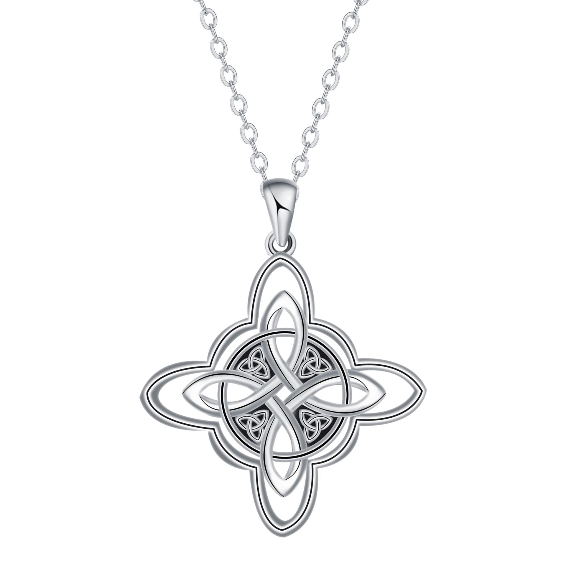 Celtic Knot Necklace for Women 925 Sterling Silver Cross Knot Pendant ...