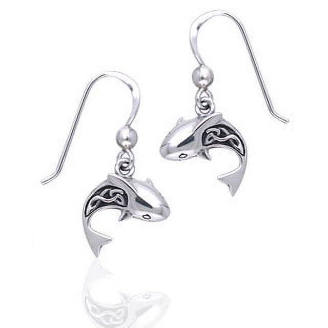 Celtic Knot Ocean Shark Sterling Silver Hook Earrings - Walmart.com