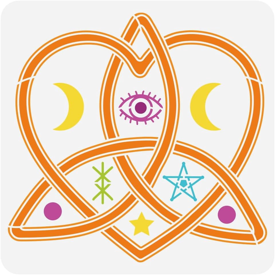 Celtic Knot Painting Stencil 11.8x11.8 inch Reusable Moon Phase Drawing ...