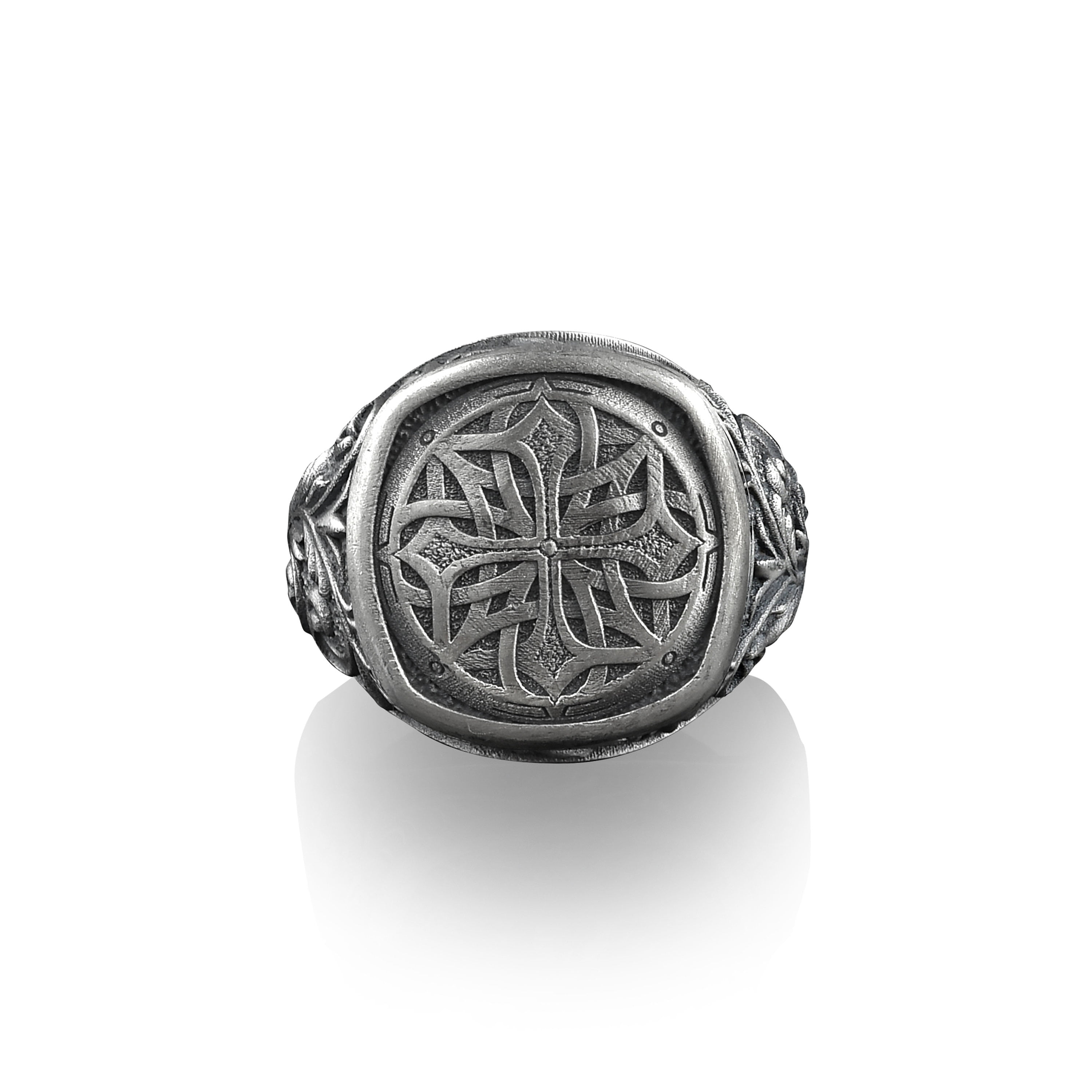 Celtic Knot Square Signet Ring, Norse Mythology Lover Gift, Triquetra ...