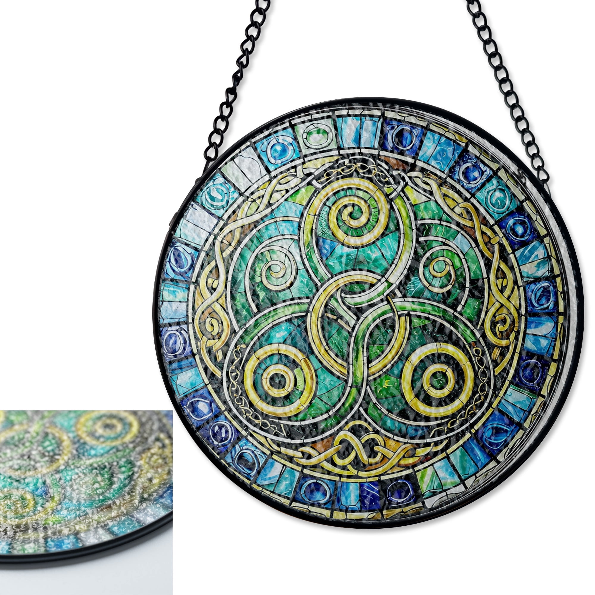 Celtic Knot Stained Glass Suncatcher, Irish Symbol Window Hanging ...