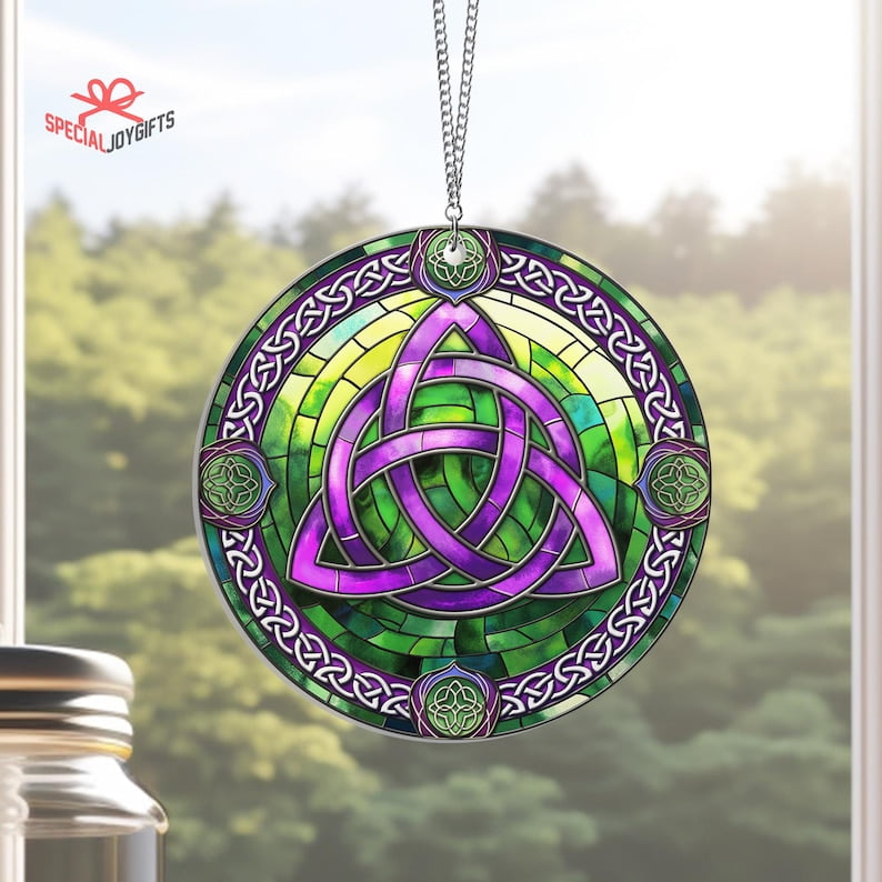 Celtic Knot Suncatcher Hanging, Trinity Knot Window Hanging, Irish Knot ...