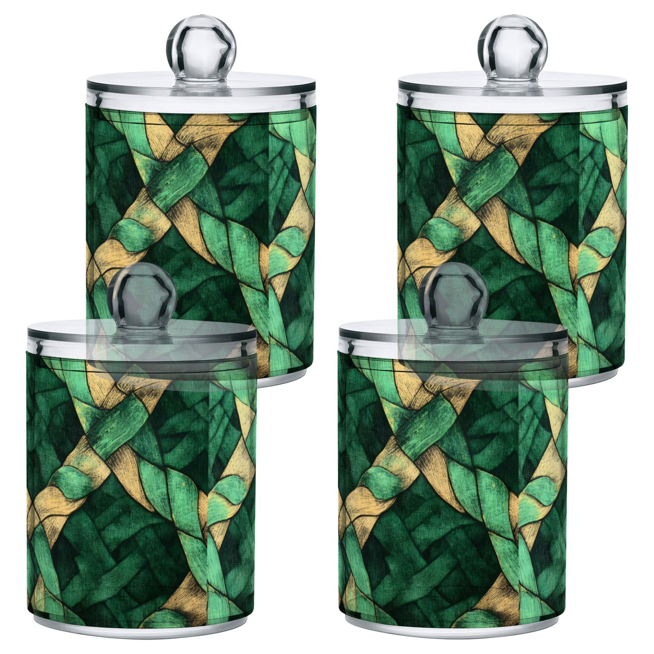 Celtic Knots Pattern Bathroom Canisters Set of 4 Translucent Plastic ...