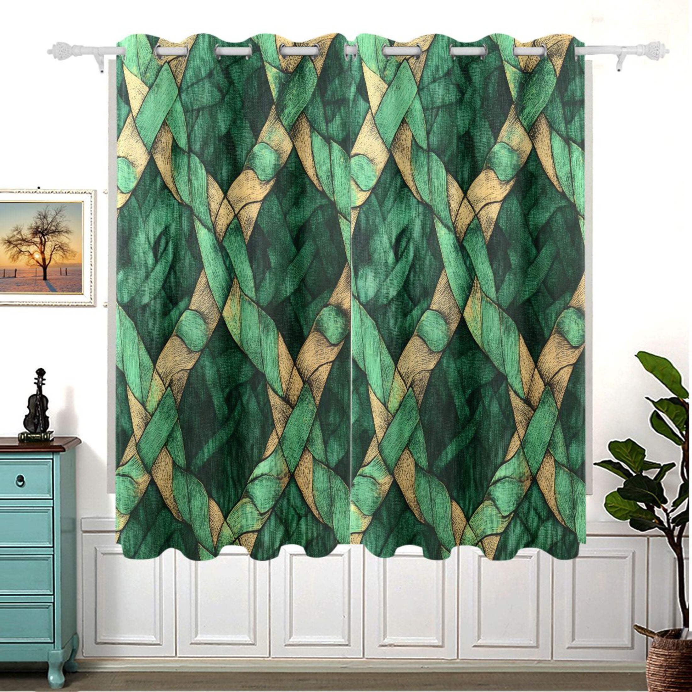 Celtic Knots Pattern Thermal Blackout Curtains 63x55 Inch 2 Panels ...