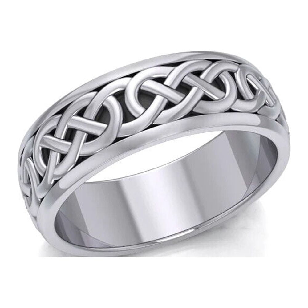 Celtic Knotwork 925 Sterling Silver Spinner Band Ring Fine Ancestry ...