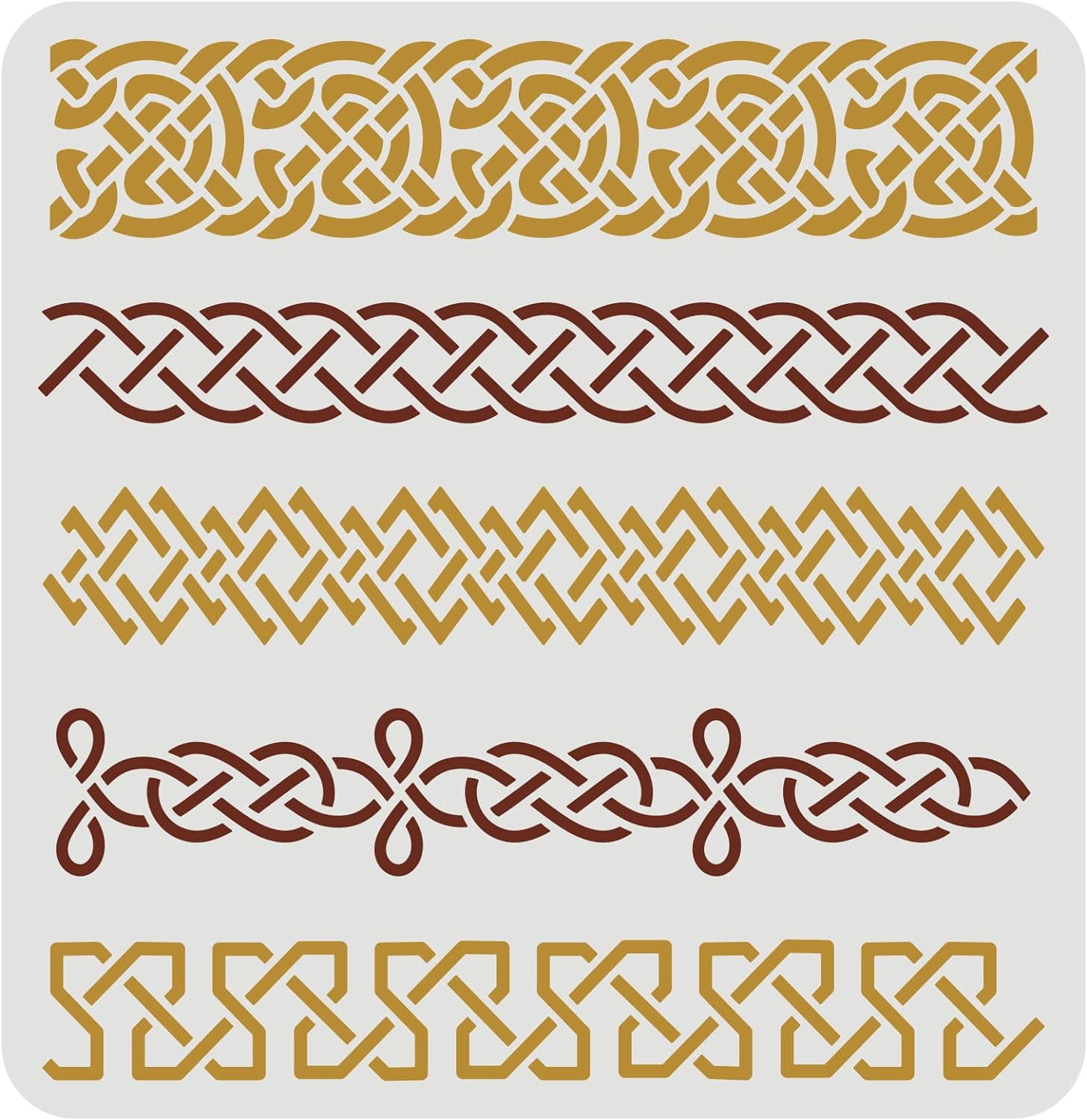 Celtic Knotwork Border Stencil 30x30cm Reusable Floral Pattern Drawing Stencil Plastic PET 5 ...