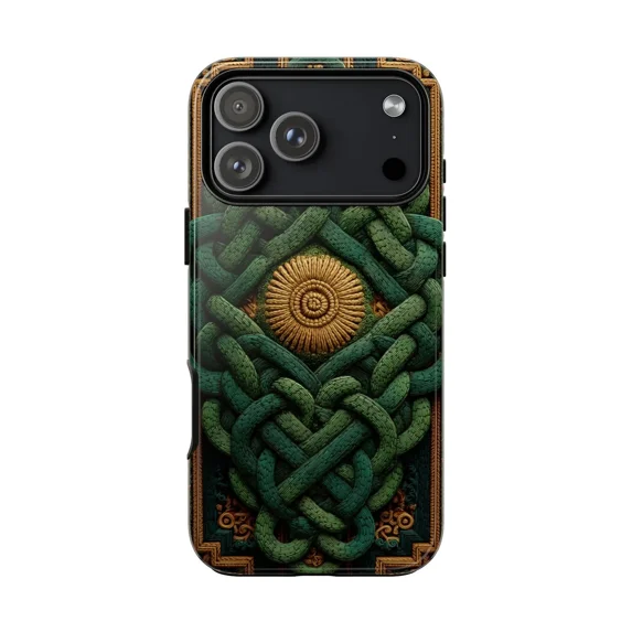 Celtic Knotwork Green Lines Design Case for iPhone 11-17 Pro Max ...