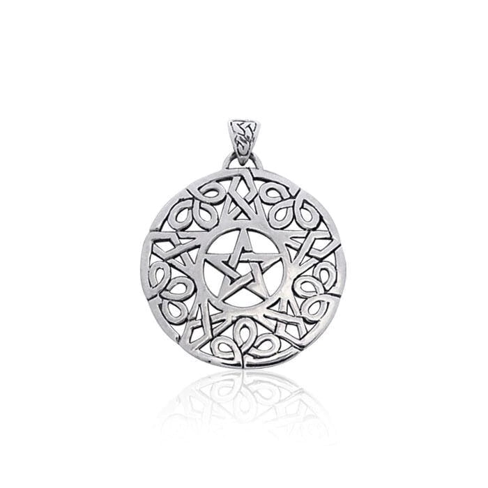 Celtic Knotwork Pentacle 925 Sterling Silver Pendant Pagan Wiccan ...