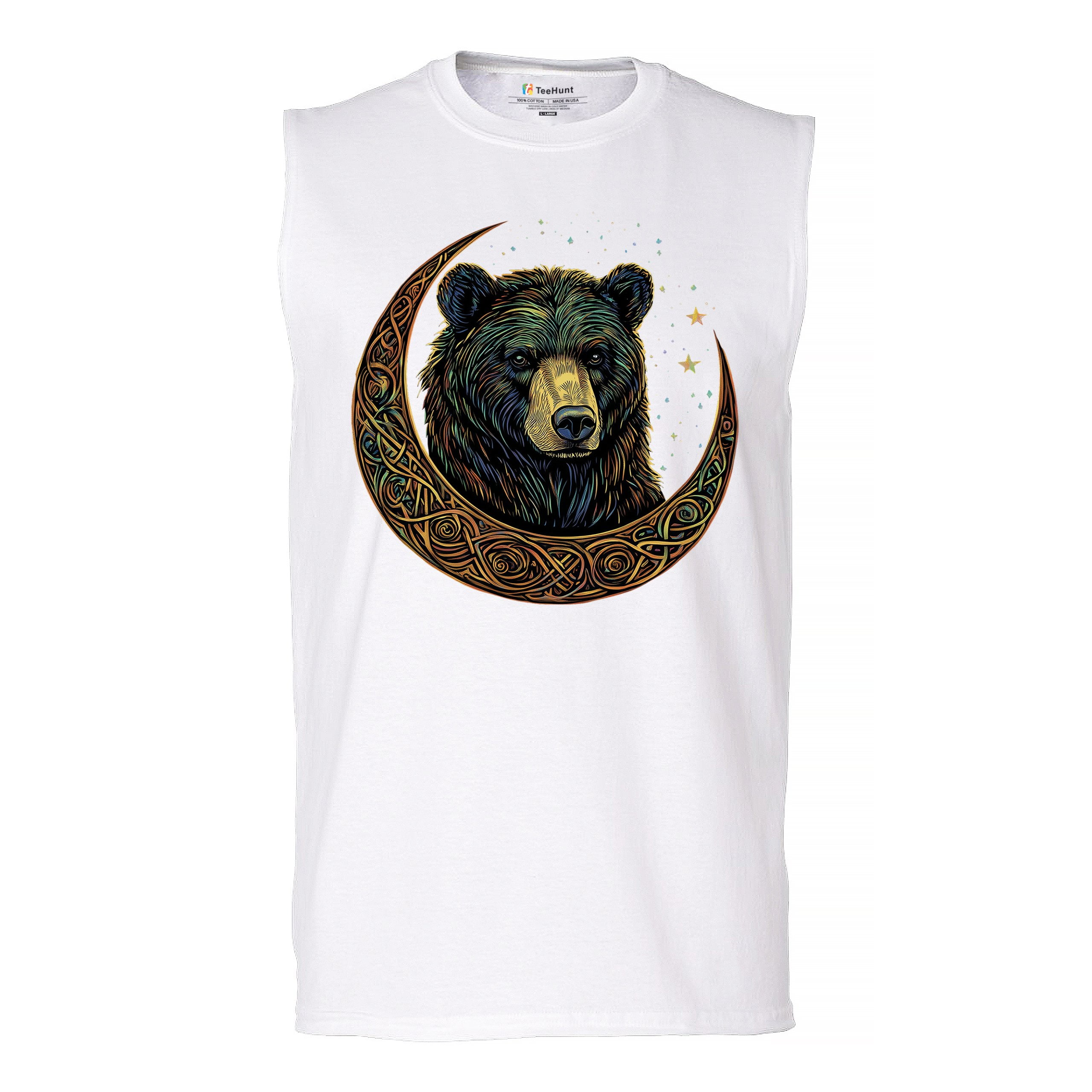 Celtic Moon Bear Muscle Shirt Mystical Forest Animal Wildlife Nature ...