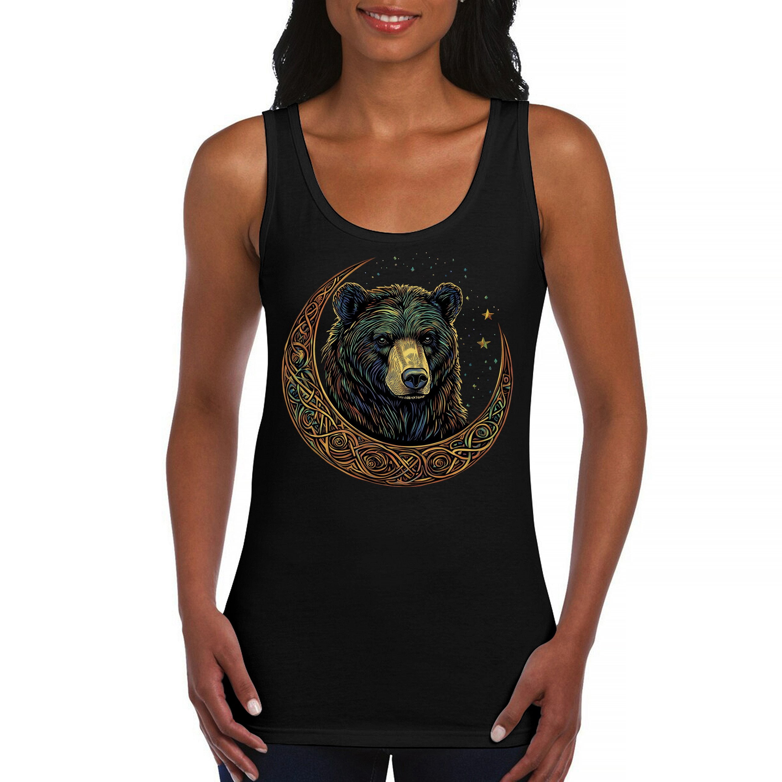 Celtic Moon Bear Women's Tank Top Mystical Forest Animal Wildlife ...