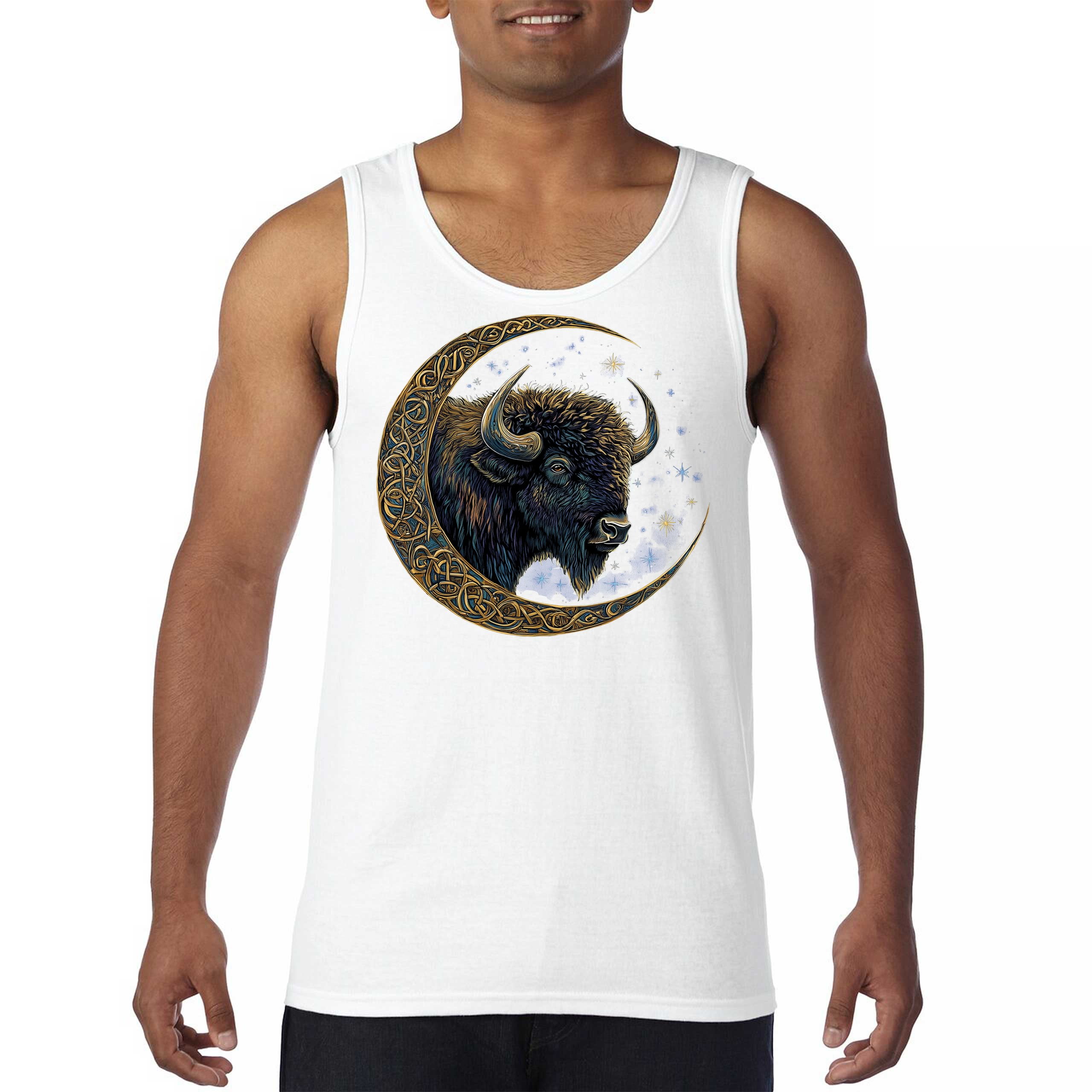Celtic Moon Bison Tank Top Mystic Forest Animal Wildlife Nature ...