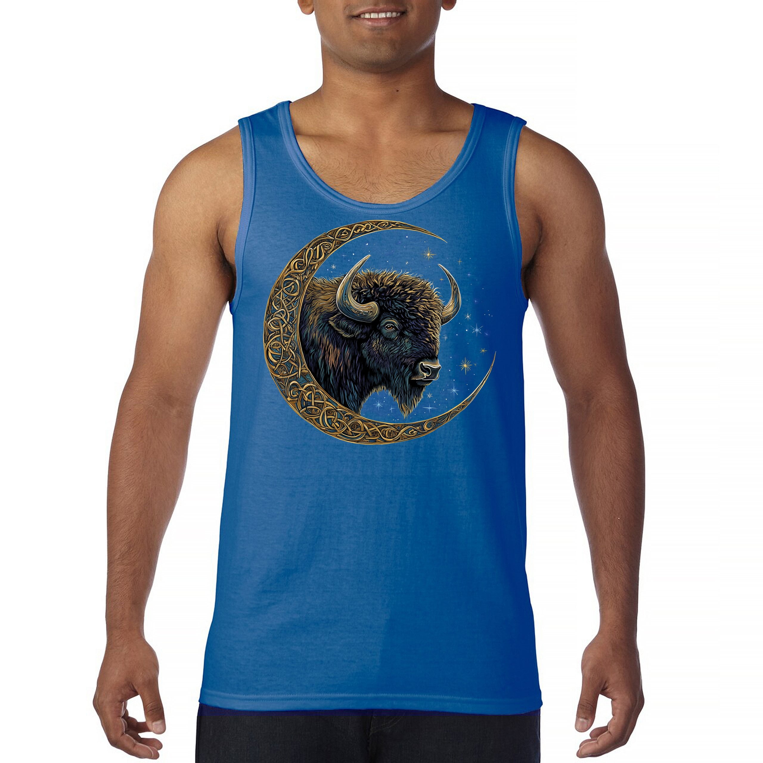 Celtic Moon Bison Tank Top Mystic Forest Animal Wildlife Nature ...