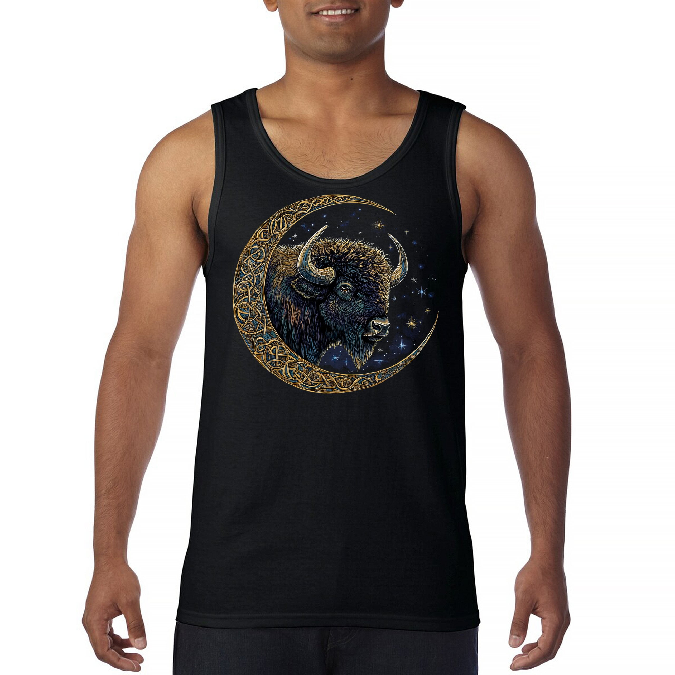 Celtic Moon Bison Tank Top Mystic Forest Animal Wildlife Nature ...