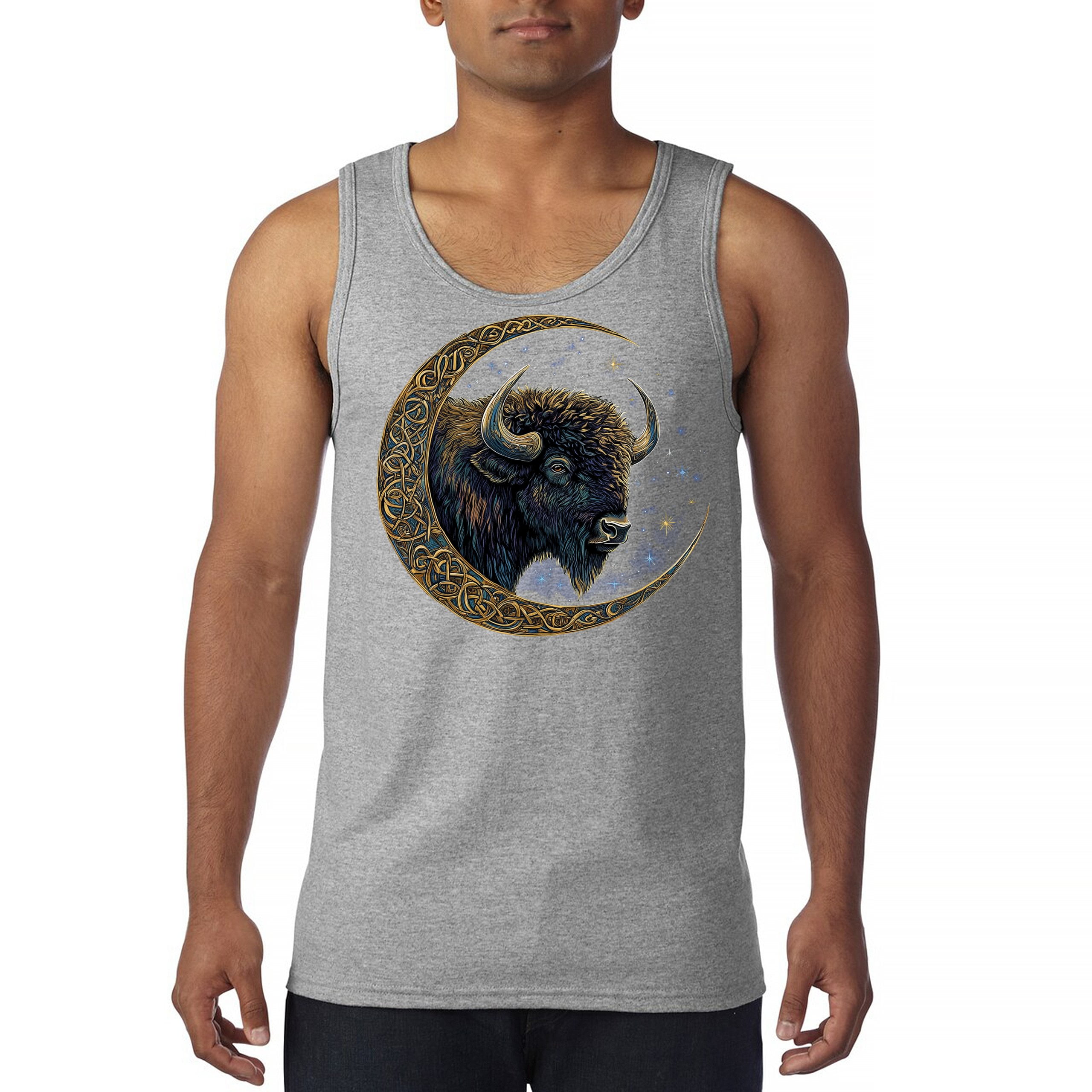 Celtic Moon Bison Tank Top Mystic Forest Animal Wildlife Nature ...