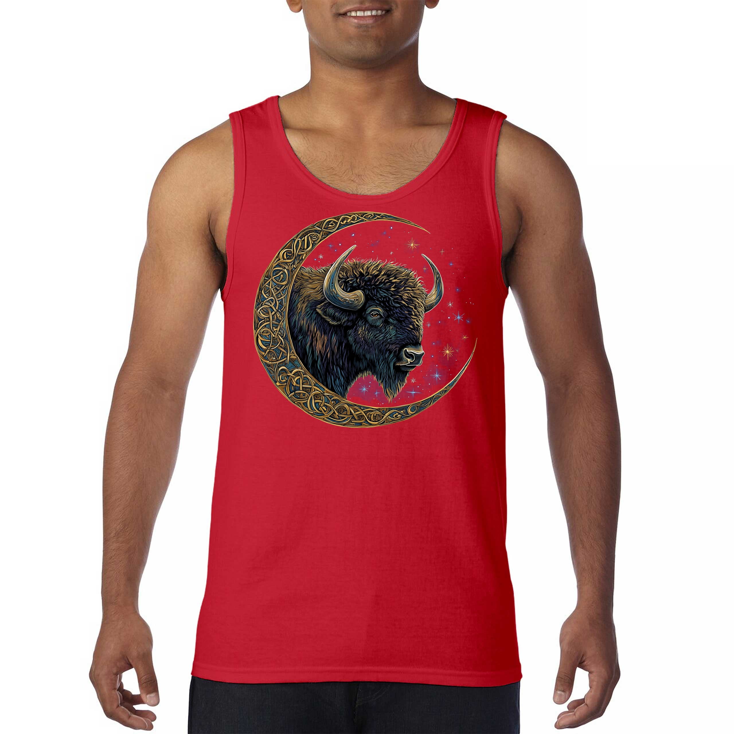 Celtic Moon Bison Tank Top Mystic Forest Animal Wildlife Nature ...