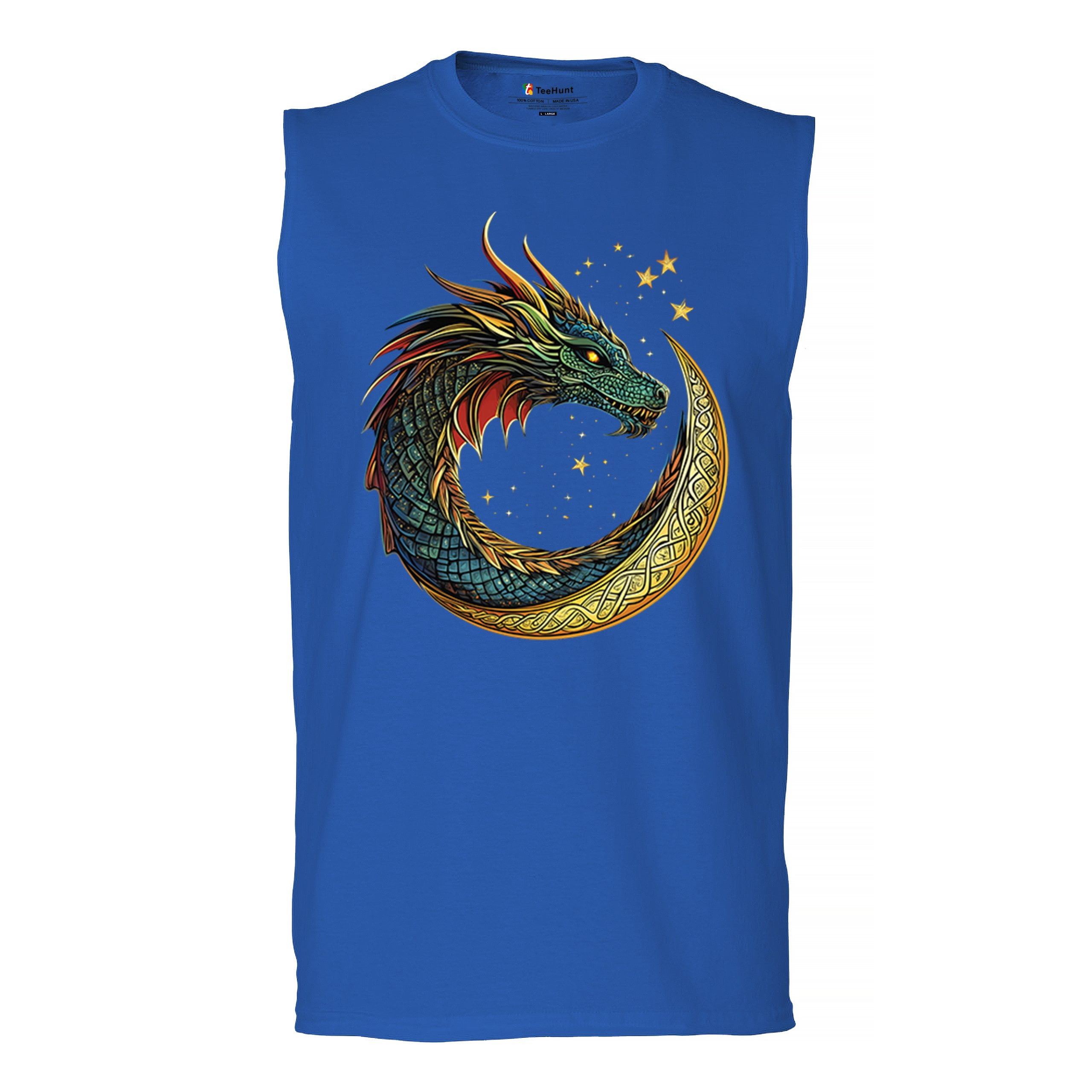 Celtic Moon Dragon Muscle Shirt North Mystical Serpent Fantasy Reptile ...