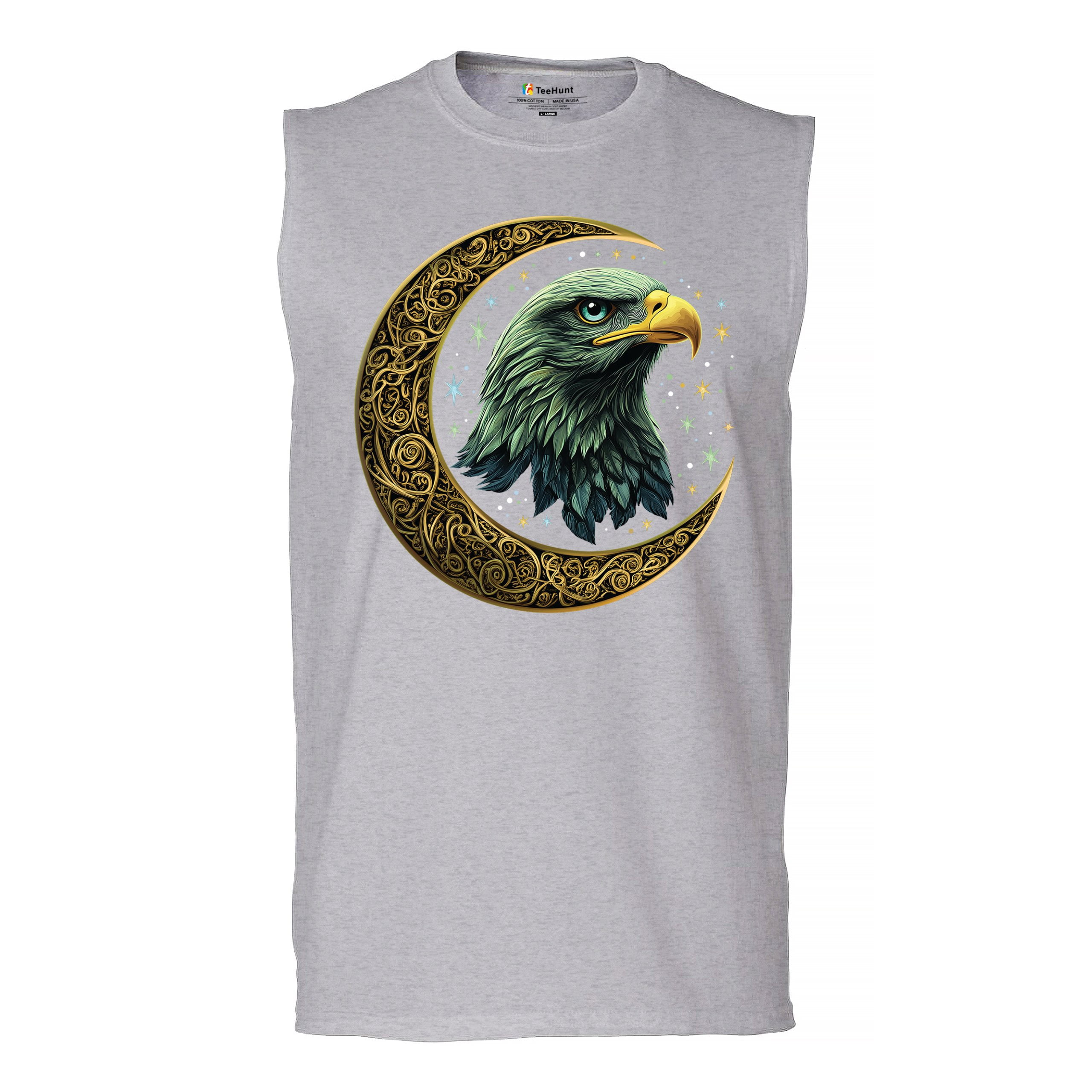 Celtic Moon Eagle Muscle Shirt North Mystical Bird of Prey Spiritual ...