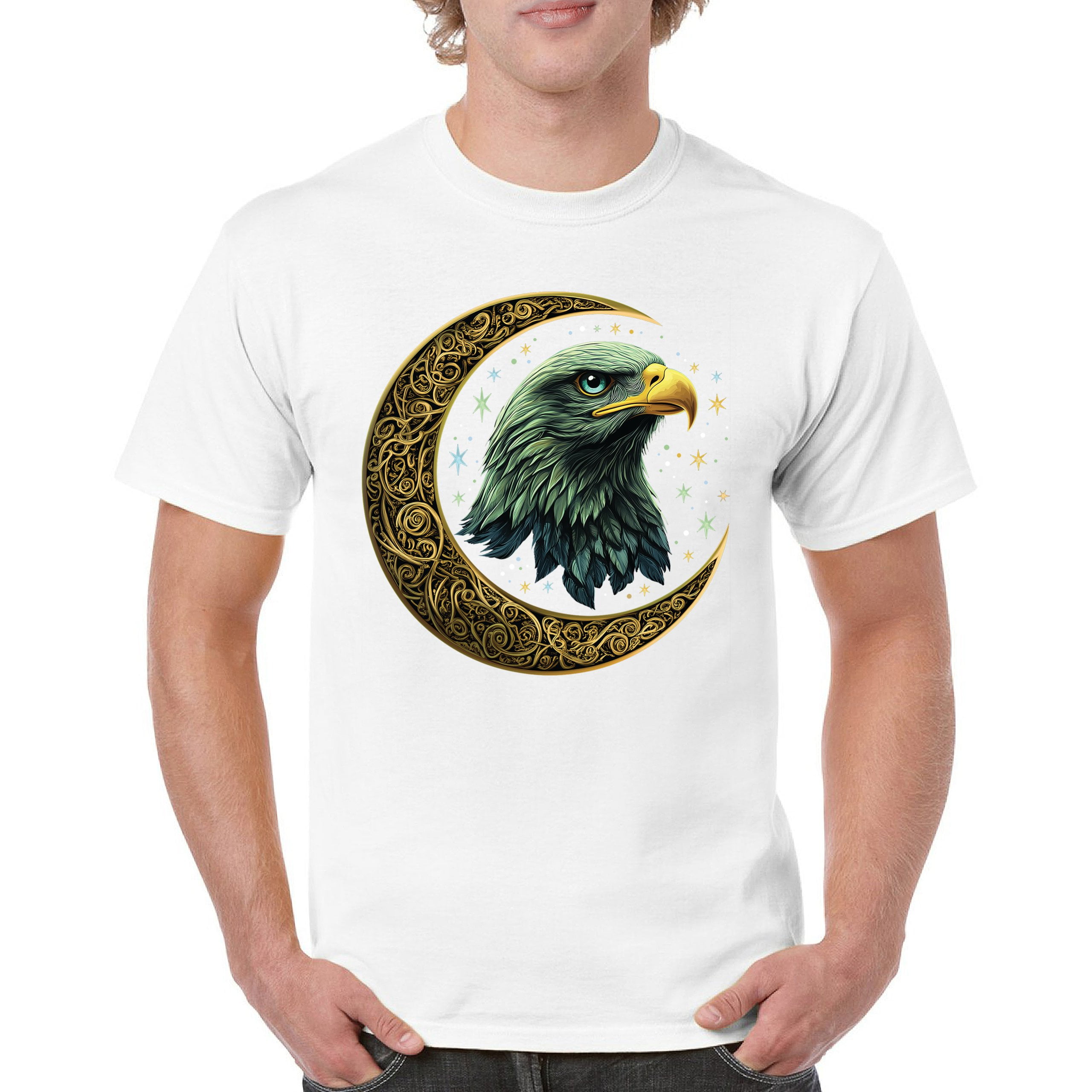 Celtic Moon Eagle T-shirt North Mystical Bird of Prey Spiritual Eagle ...