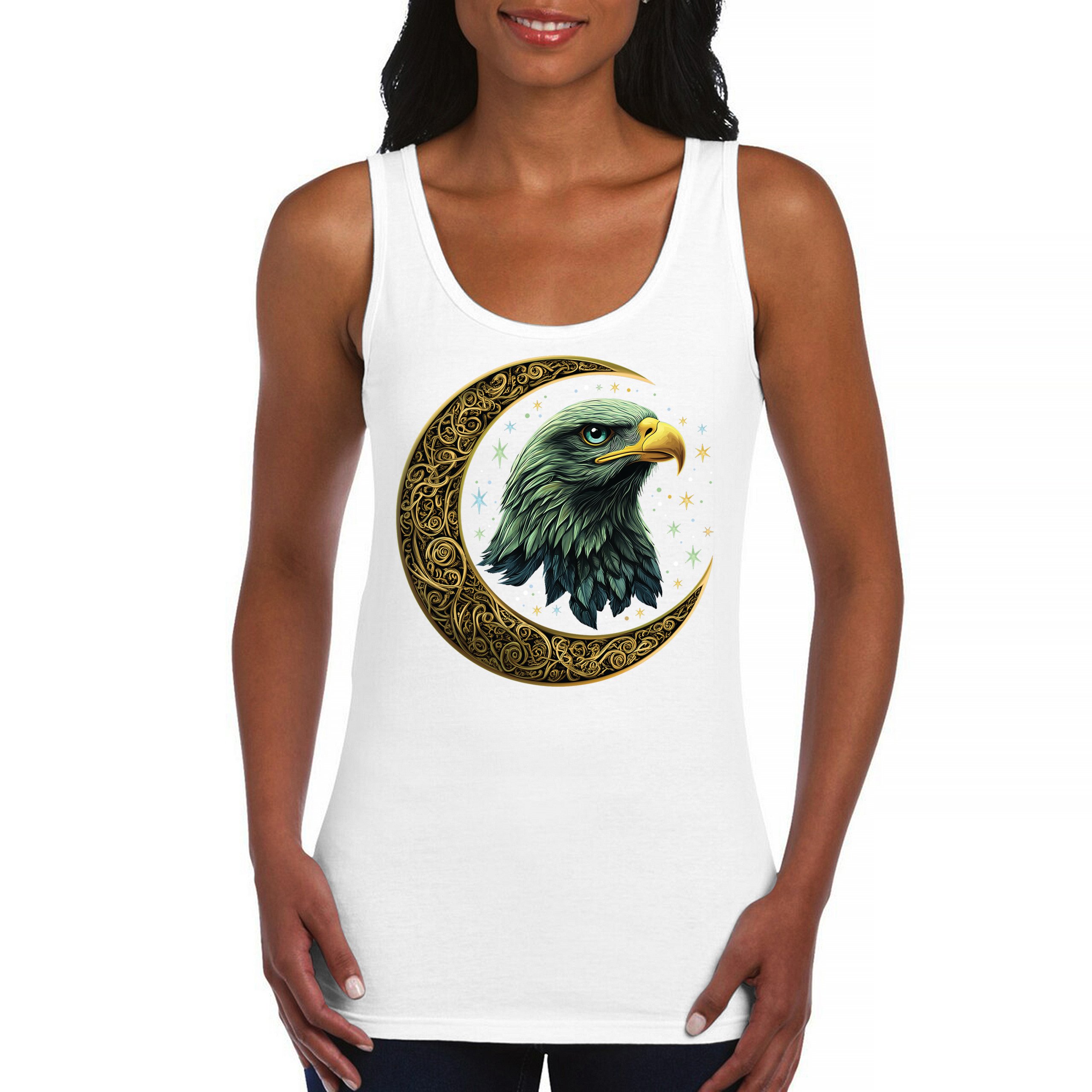 Celtic Moon Eagle Women's Tank Top North Mystical Bird of Prey ...