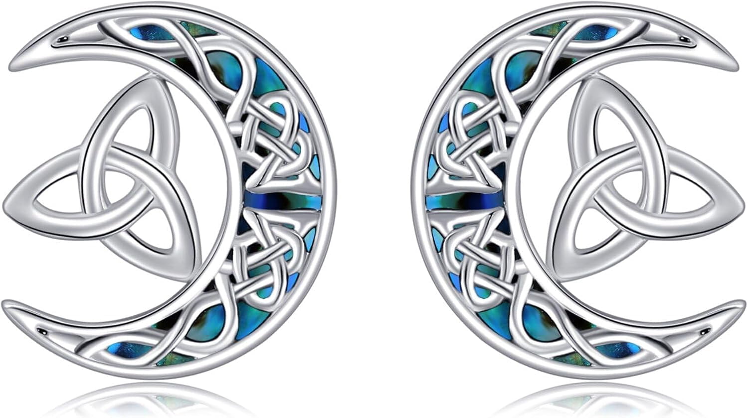 Celtic Moon Earrings 925 Sterling Silver Crescent Moon Earring for ...