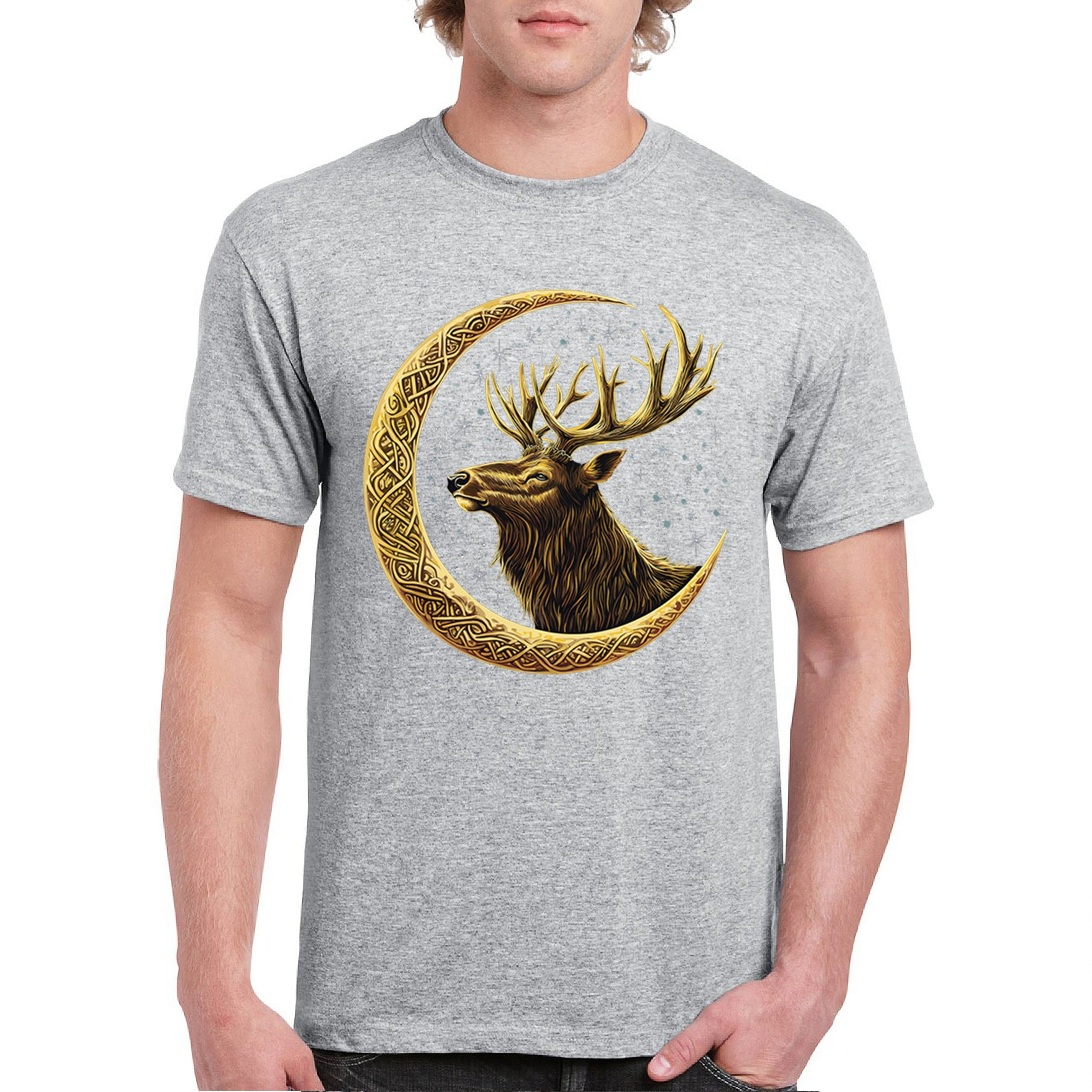 Celtic Moon Elk T-shirt North Mystic Forest Animal Wildlife Nature ...