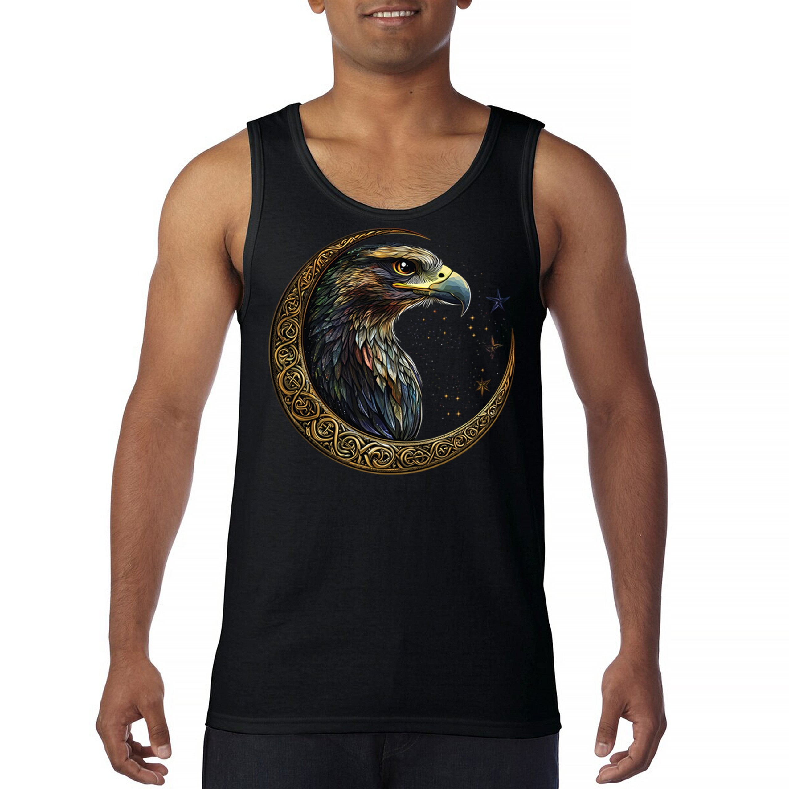 Celtic Moon Falcon Tank Top North Mystical Bird of Prey Spiritual Eagle ...