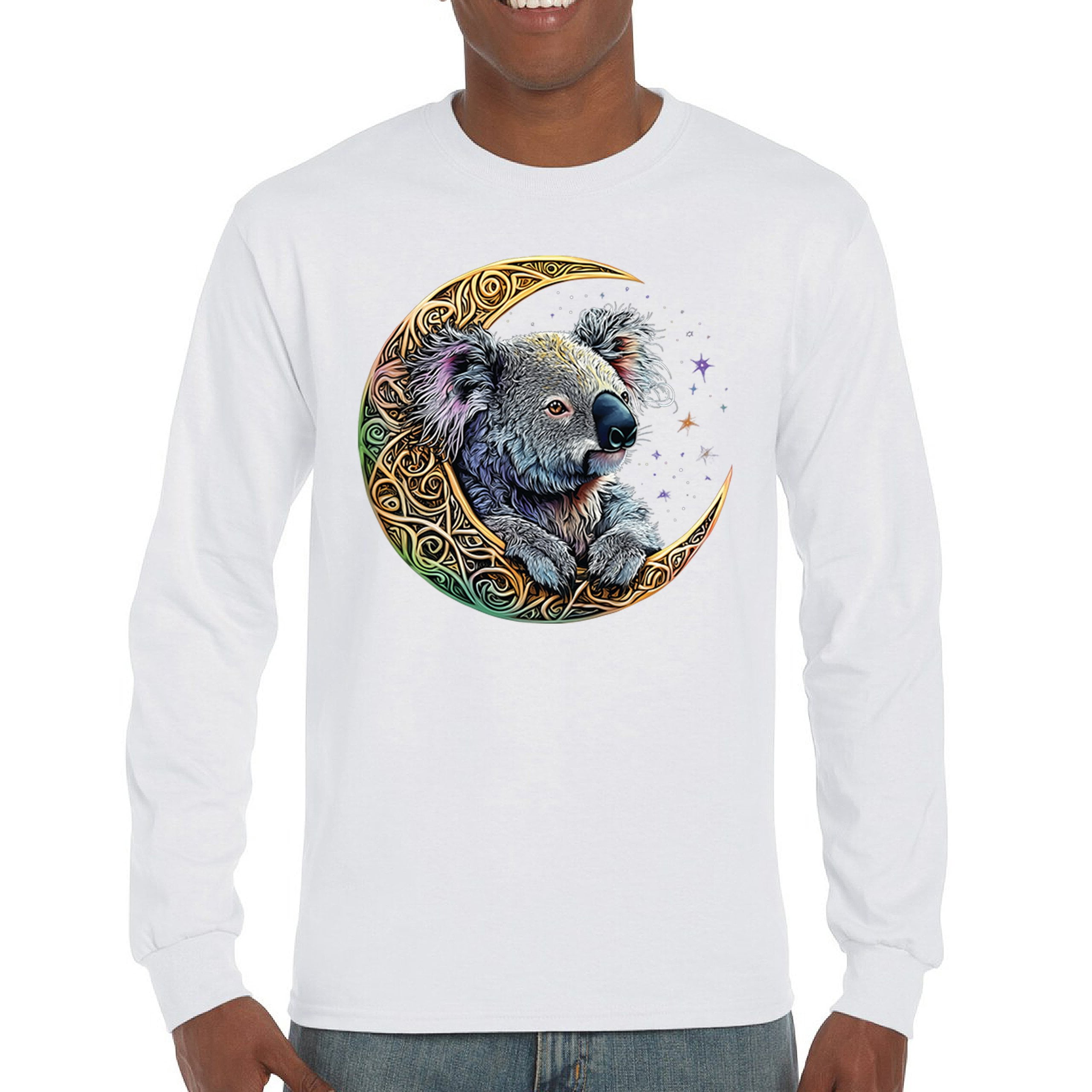 Celtic Moon Koala Long Sleeve T-shirt Mystical Forest Animal Wildlife ...