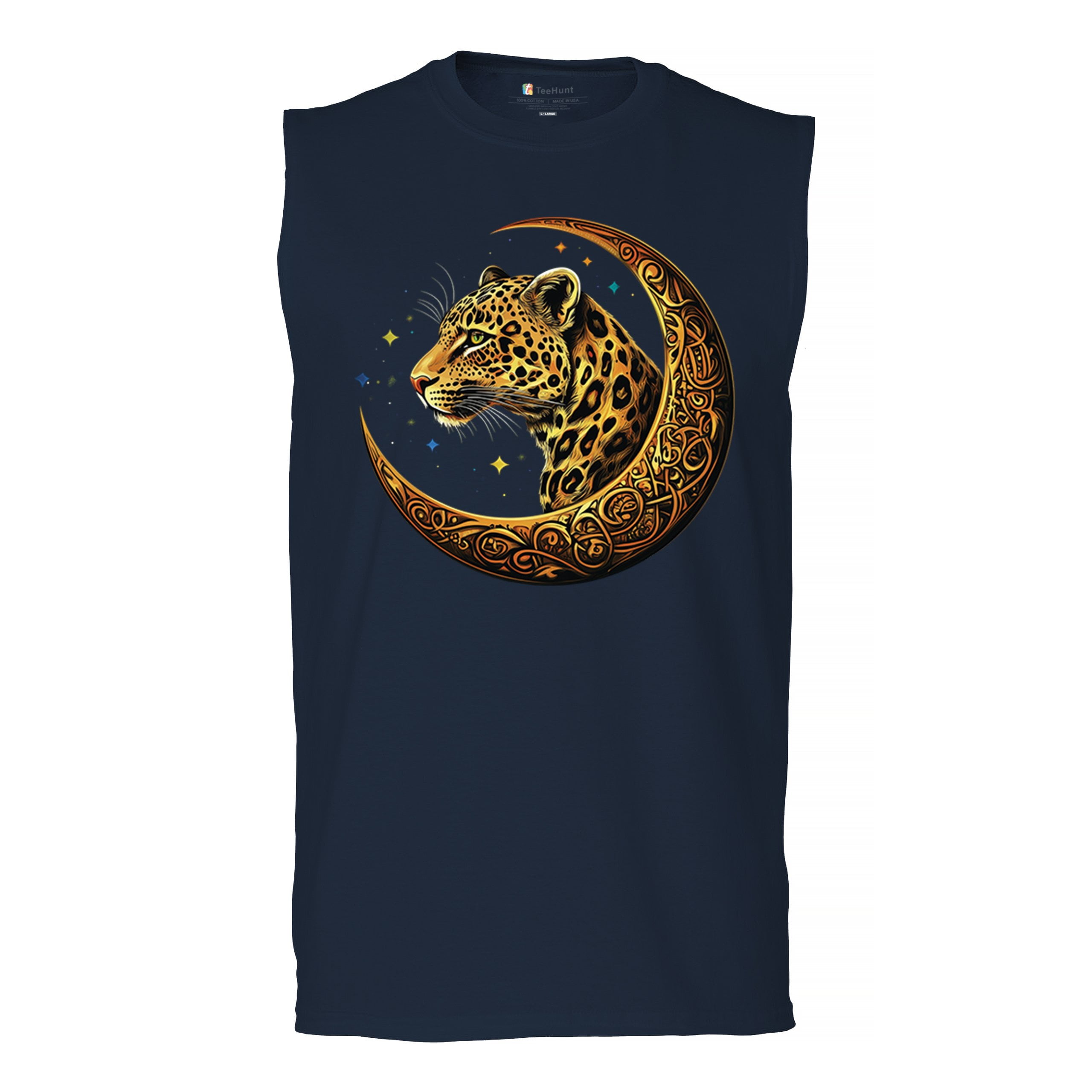 Celtic Moon Leopard Muscle Shirt North Vivid Mystic Wildlife Nature Spiritual Predator Nordic ...
