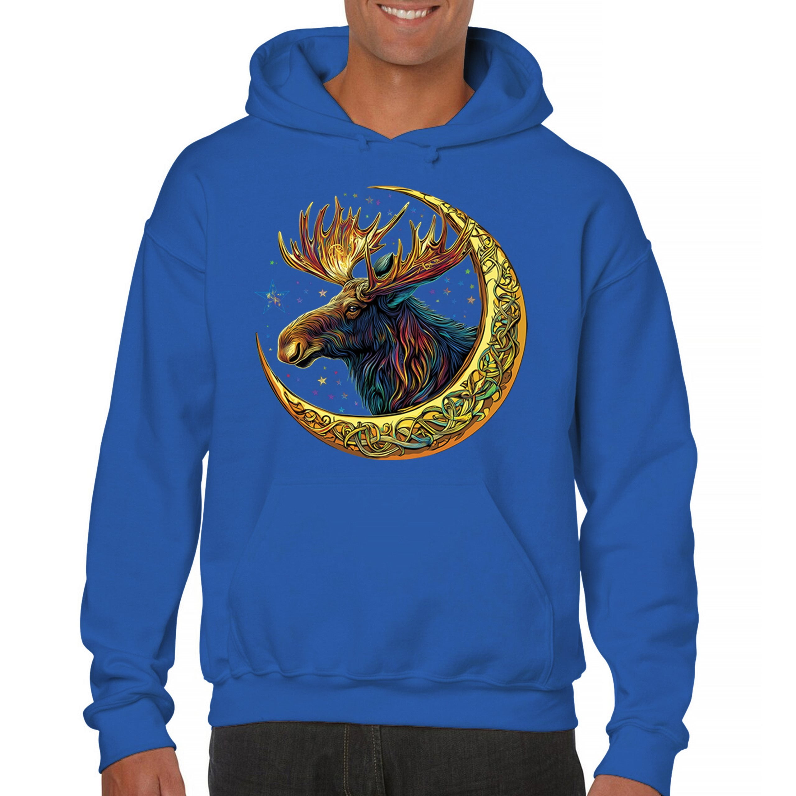 Celtic Moon Moose Sweatshirt Mystic Beast Spiritual Majestic Forest ...