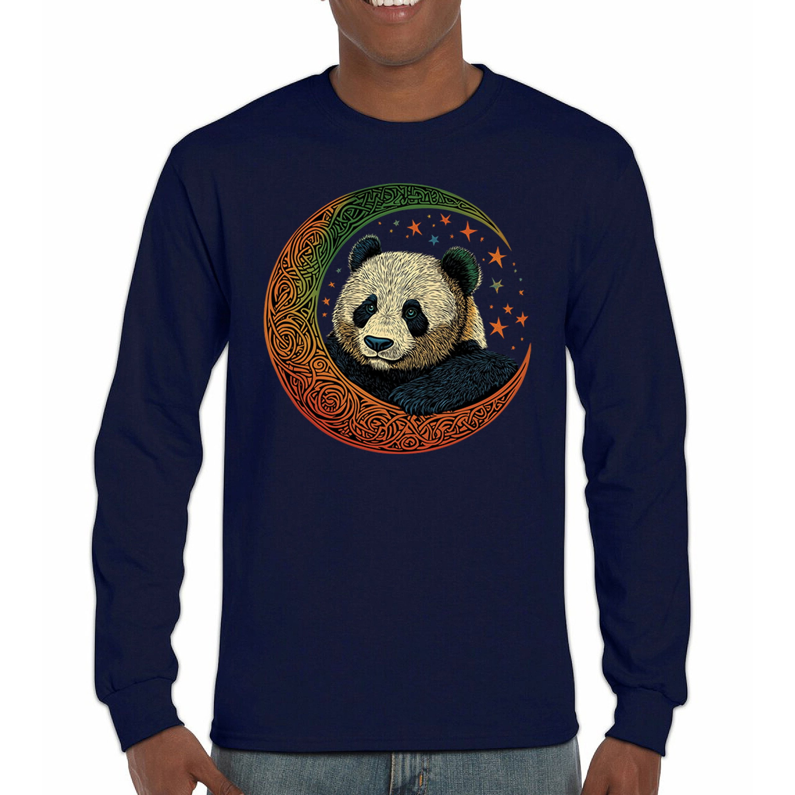 Celtic Moon Panda Long Sleeve T-shirt Peaceful Spirit Animal Mystical ...