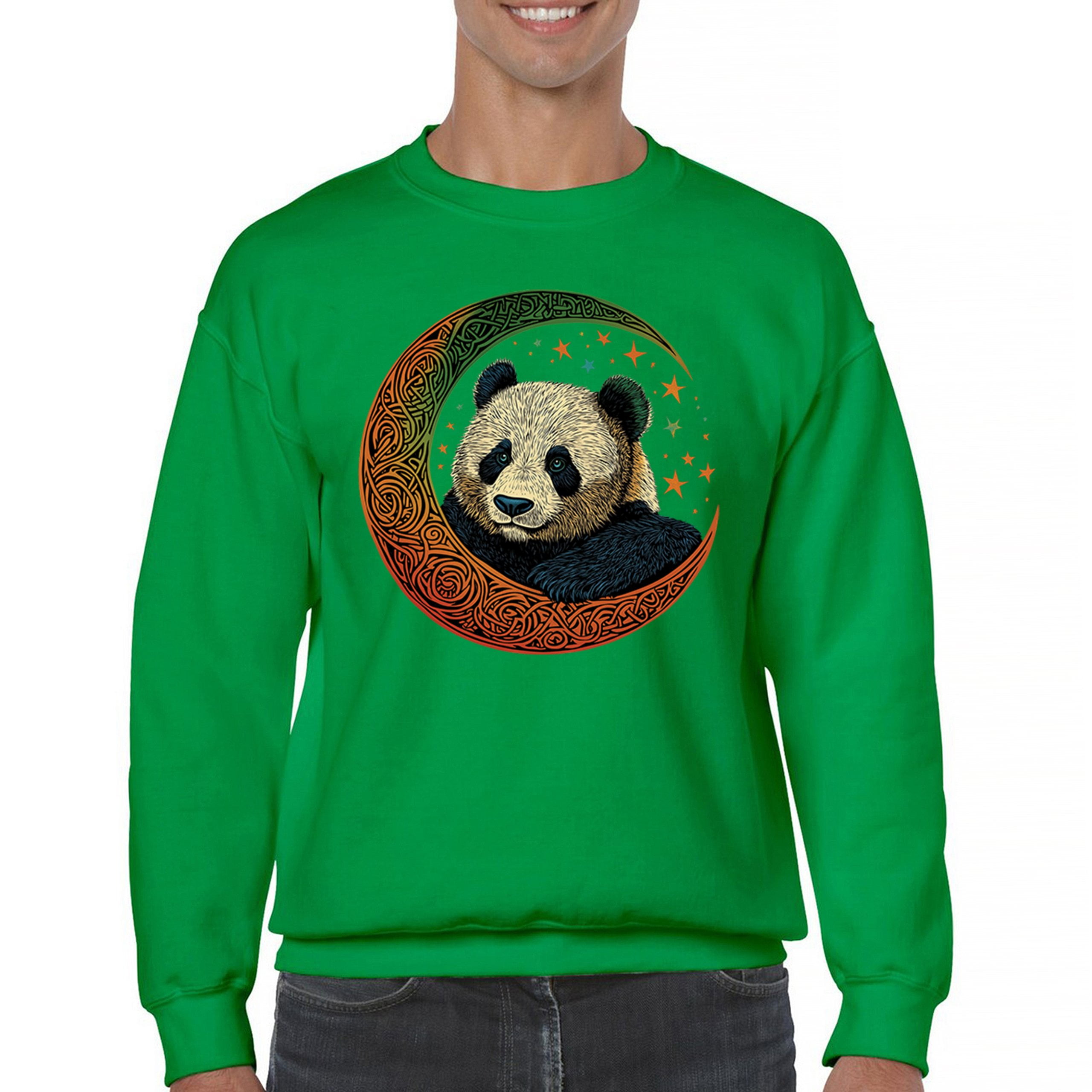 Celtic Moon Panda Sweatshirt Peaceful Spirit Animal Mystical Wildlife ...